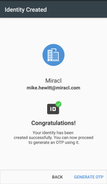 One Time Password | MIRACL User Guide
