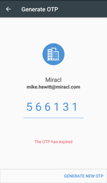 One Time Password | MIRACL User Guide